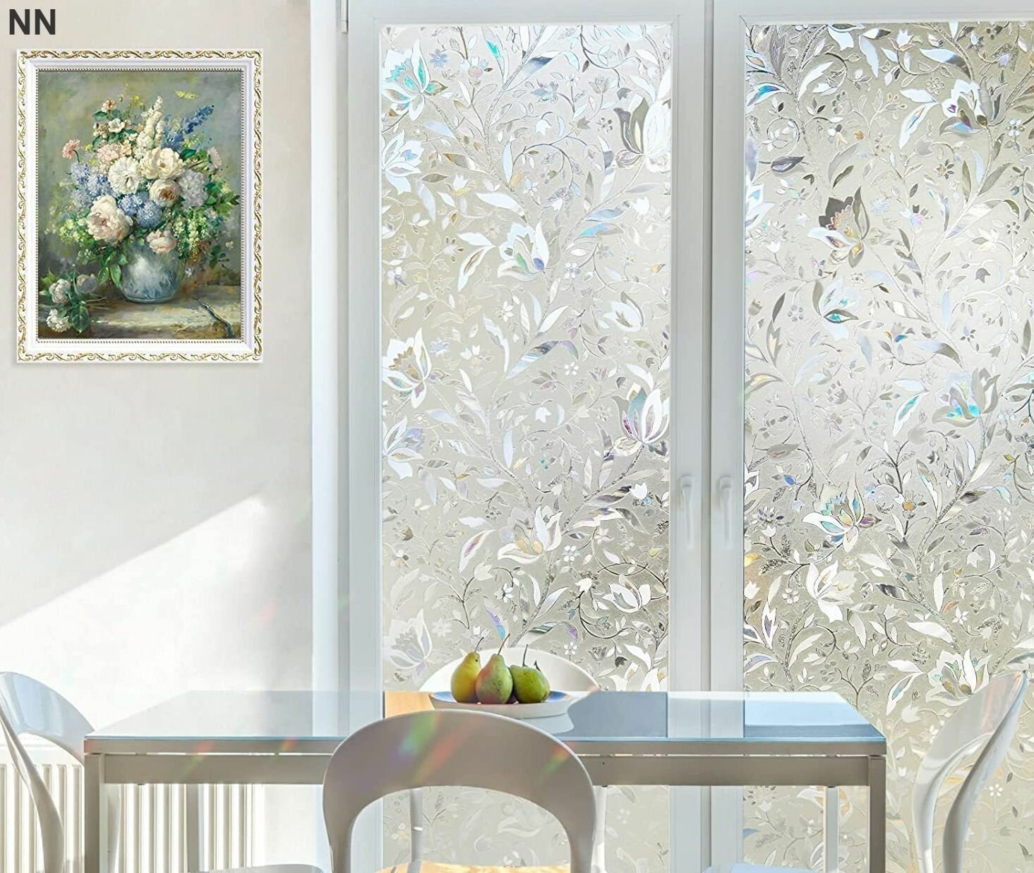 Декоративная пленка на стекло с 3D эффектом / Витражная самоклеющаяся пленка для окон / Интерьерная наклейка на окно (300см х 60см), LettBrin Новая модель 2025