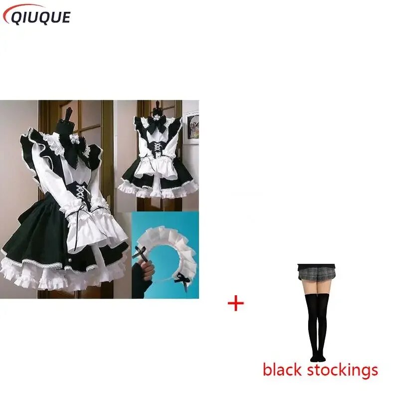 Костюм горничной аниме полиэстер хлопок Черный, XXL, Package 4, Size for Men