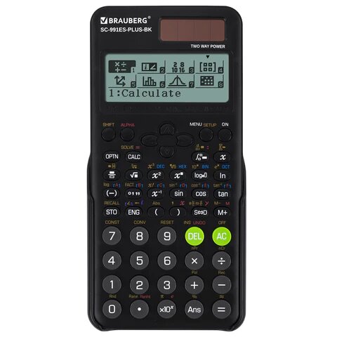 Калькулятор инженерный BRAUBERG SC-991ES-PLUS-BK (164х80 мм), 552 функции, 10+2 разряда, черный, 272651