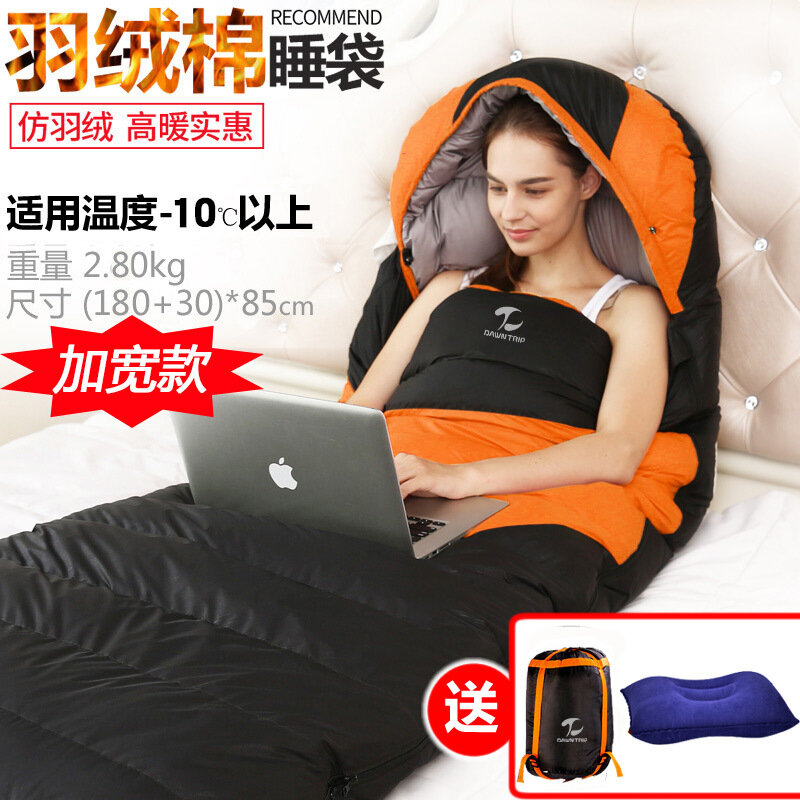 2026 Новейший пуховый спальный мешок, односпальный и двуспальный, для взрослых, конвертный, теплый спальный мешок для зимних путешествий и кемпинга