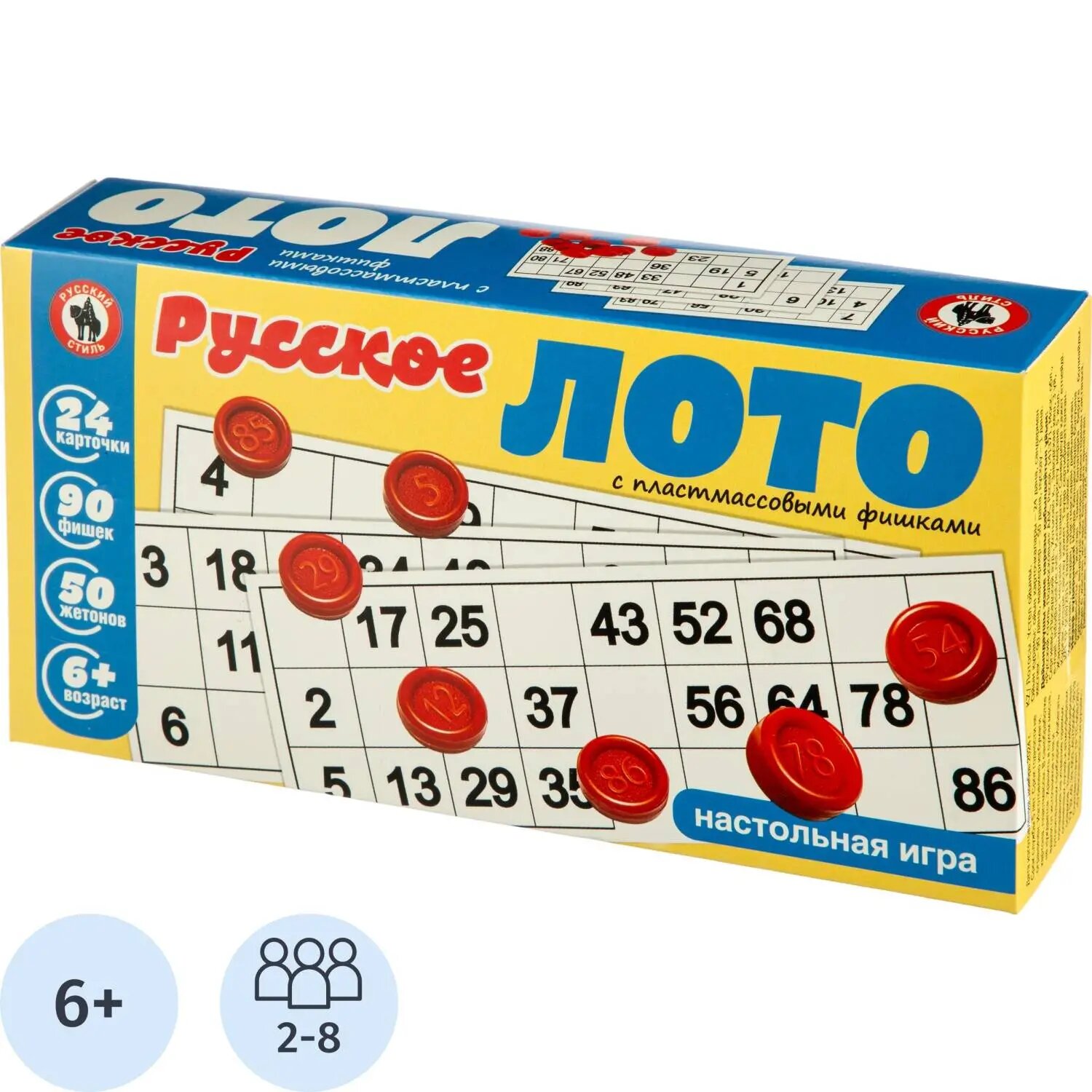 Настольная игра Лото русское с пласт. Бочонками, 52154