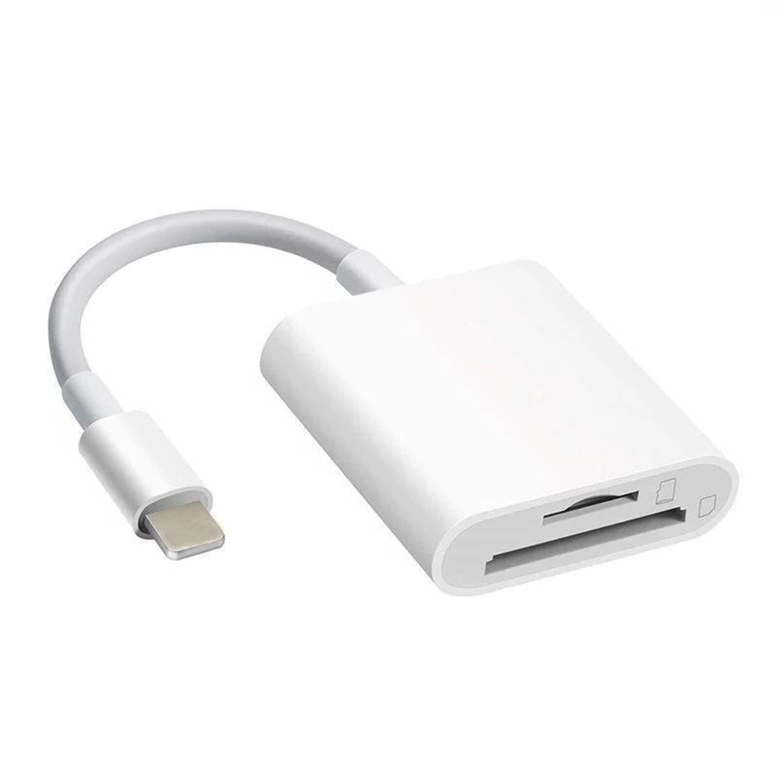 Подходит для Apple Lightning Mobile Phone Многофункциональный считыватель карт TF/SD Двух в одном конвертере адаптерных камер Apple 2-в-1 【TF+SD】 Карта Reader