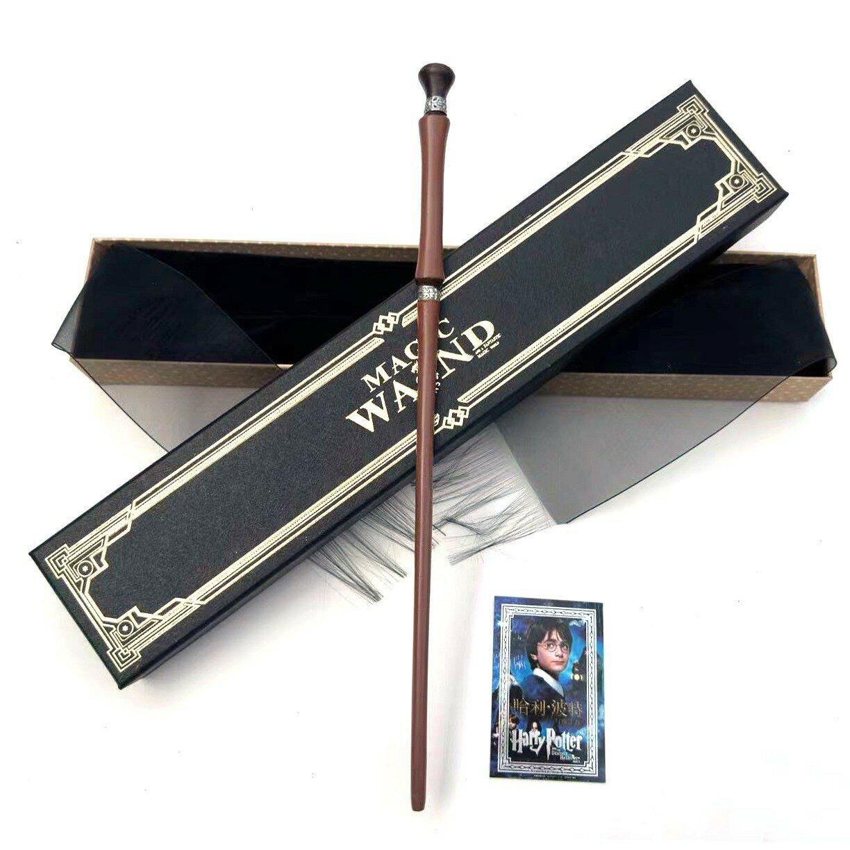 Волшебная палочка Гарри Поттера, волшебная палочка Гермионы, Дамблдора, Волан-де-Морта, Снейпа, с нержавеющим стальным сердечником, золотая коробка