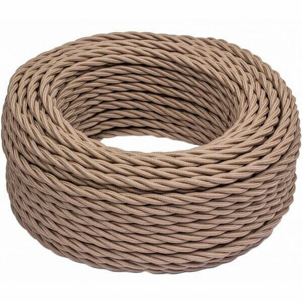 Матовый витой провод Bironi B1-422-716-50 2*0,75 (бухта 50м) цвет - капучино