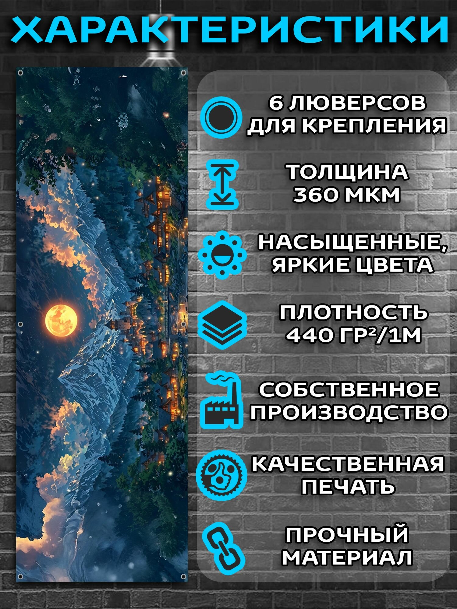 Баннер интерьерный на стену постер 150х50 — фото 1