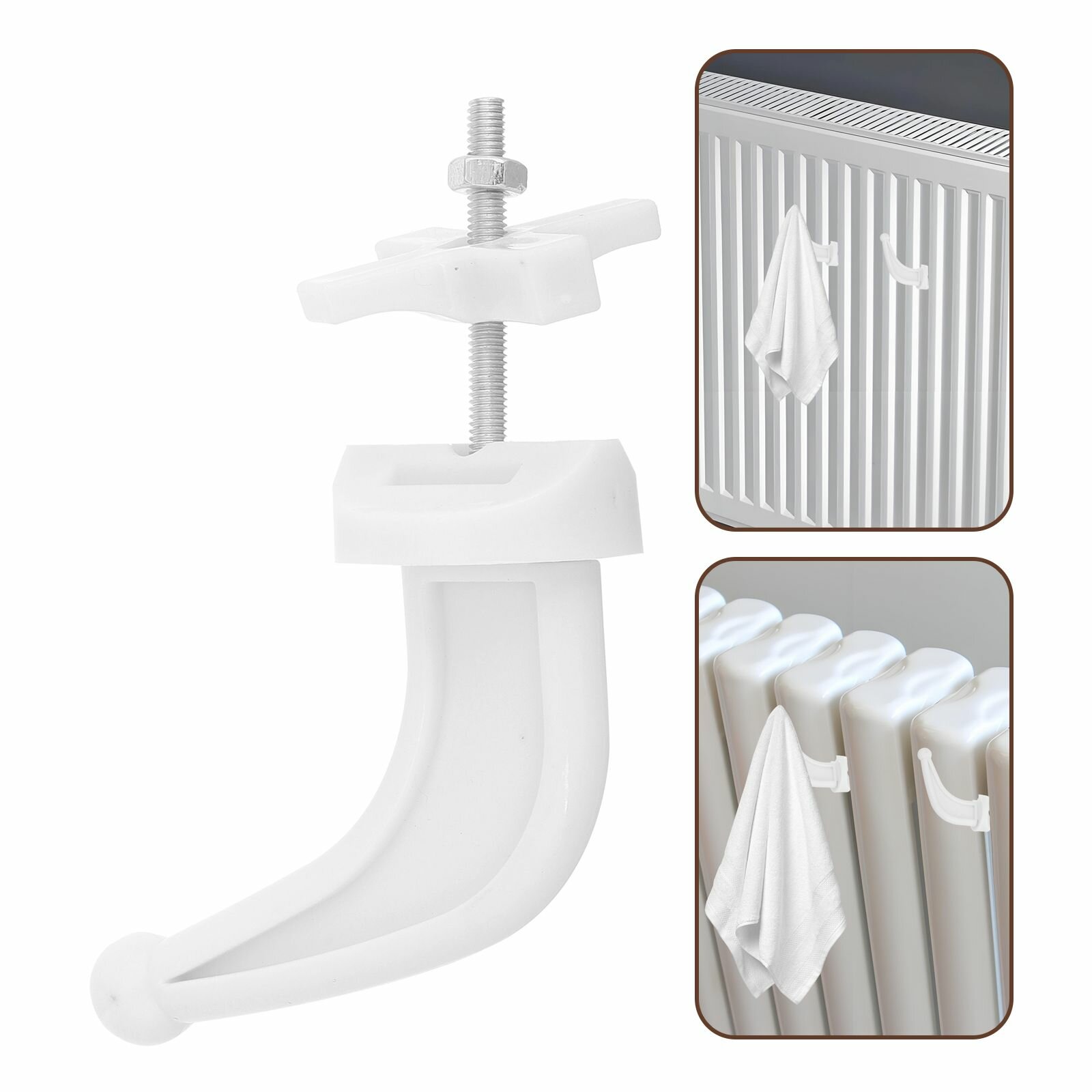 Белые пластиковые крючки для отопительных радиаторов для одежды и полотенец набор из 10 шт