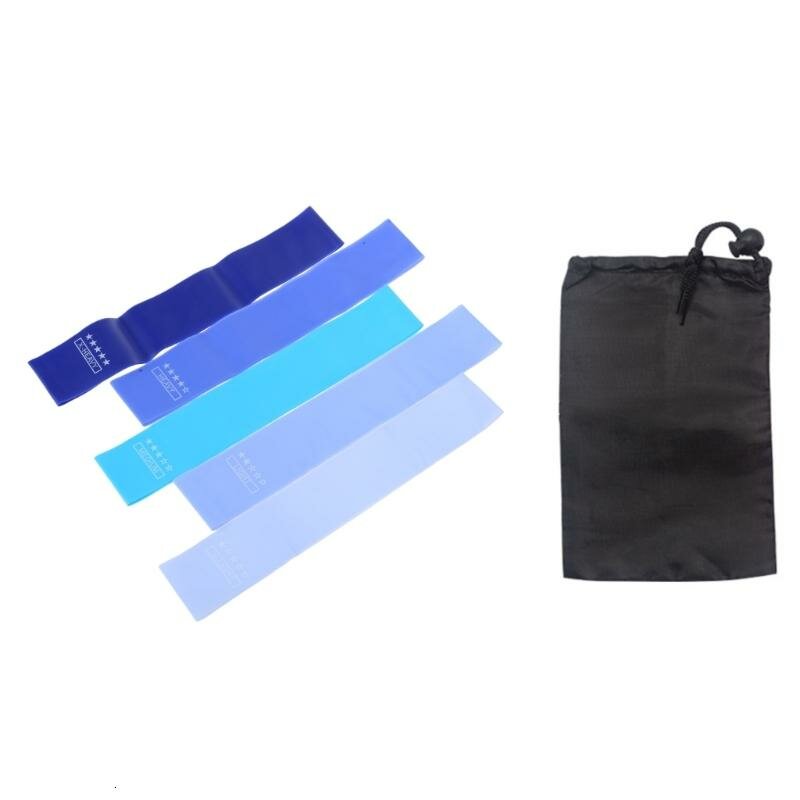 Ленты сопротивления для ног и ягодиц, 5 шт, Градиентный цвет синий