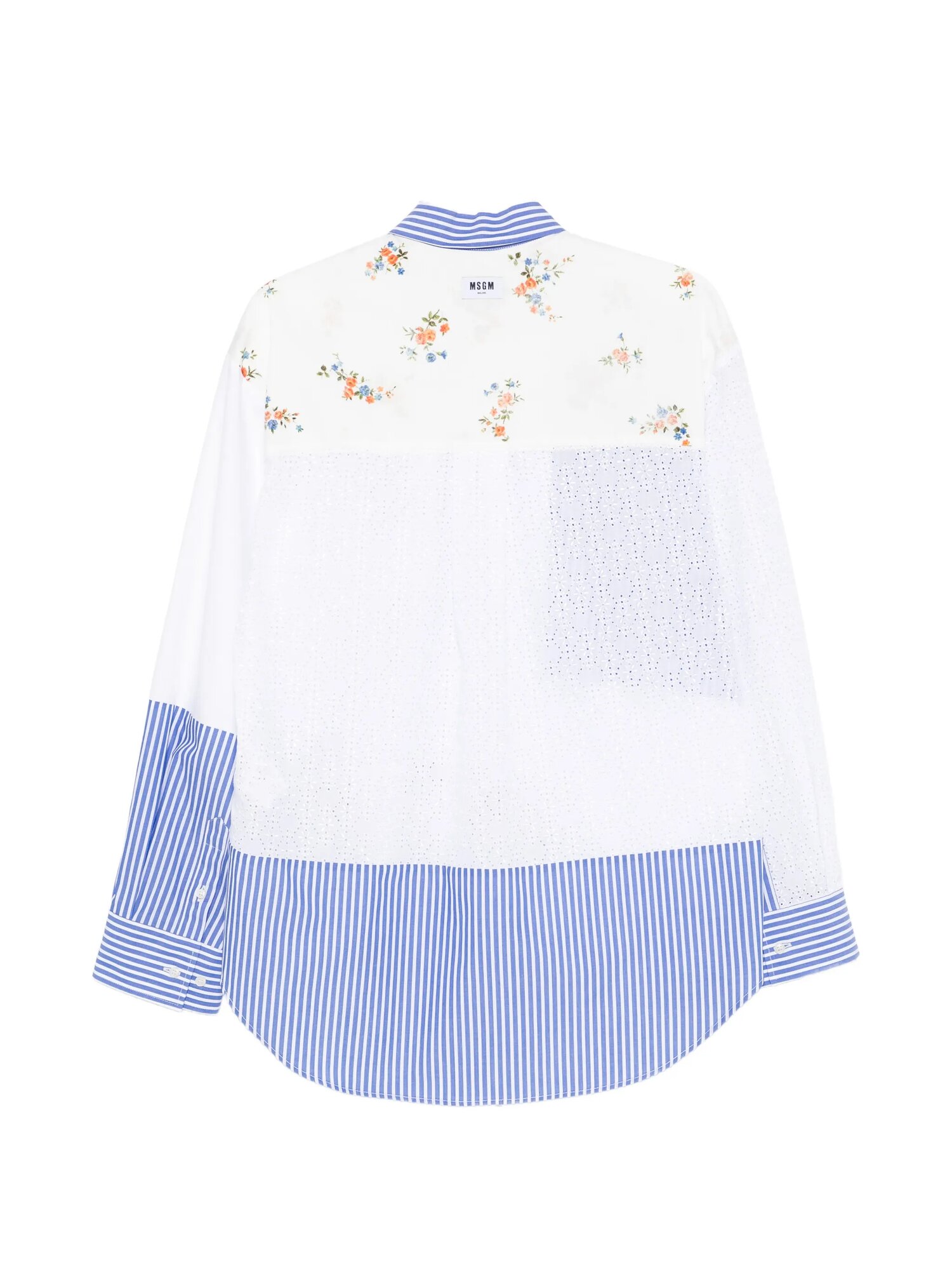Рубашка MSGM Striped-pattern long-sleeve shirt, размер 42, белый — фото 1