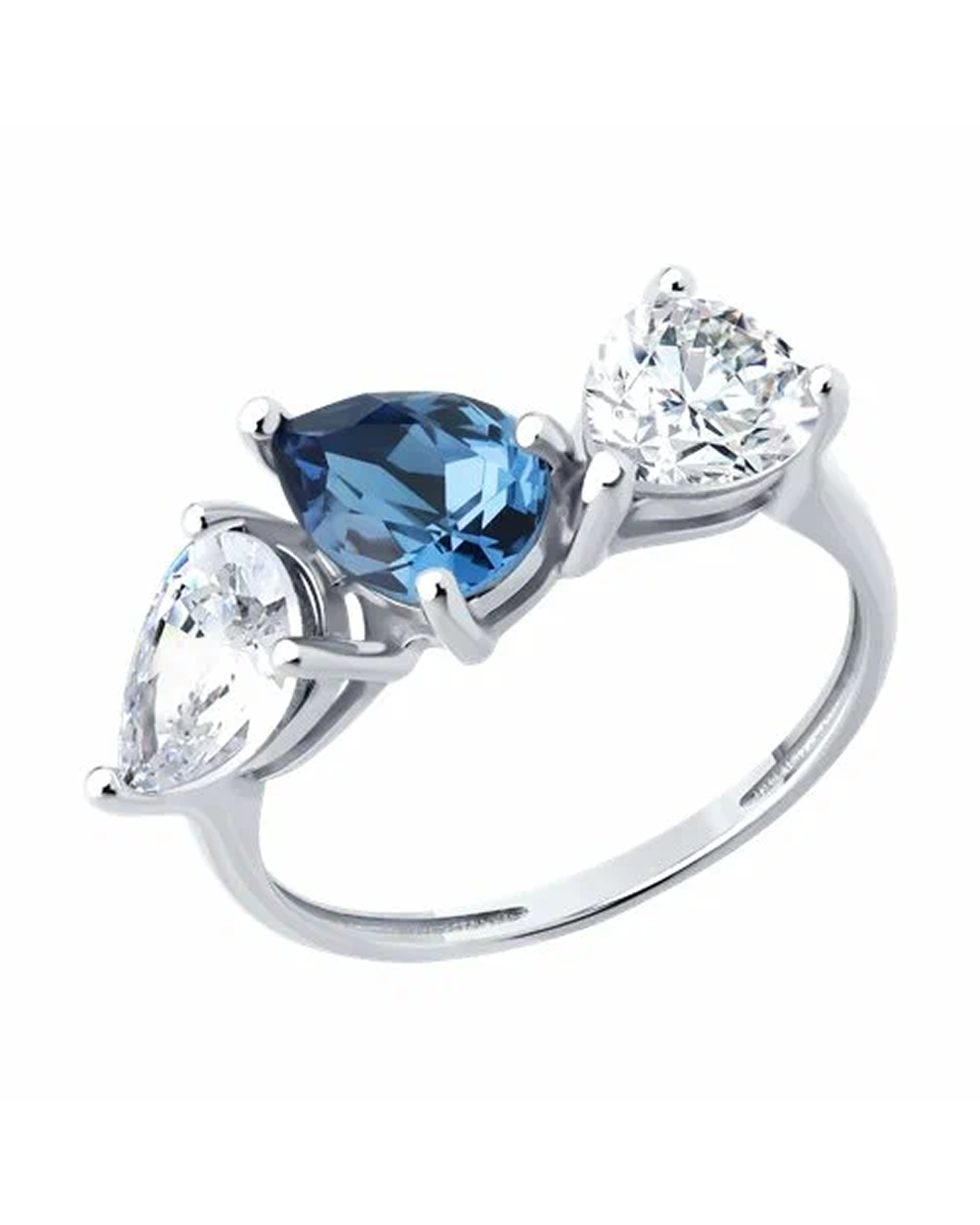 Перстень, серебро, 925 проба, родирование, нанокристалл