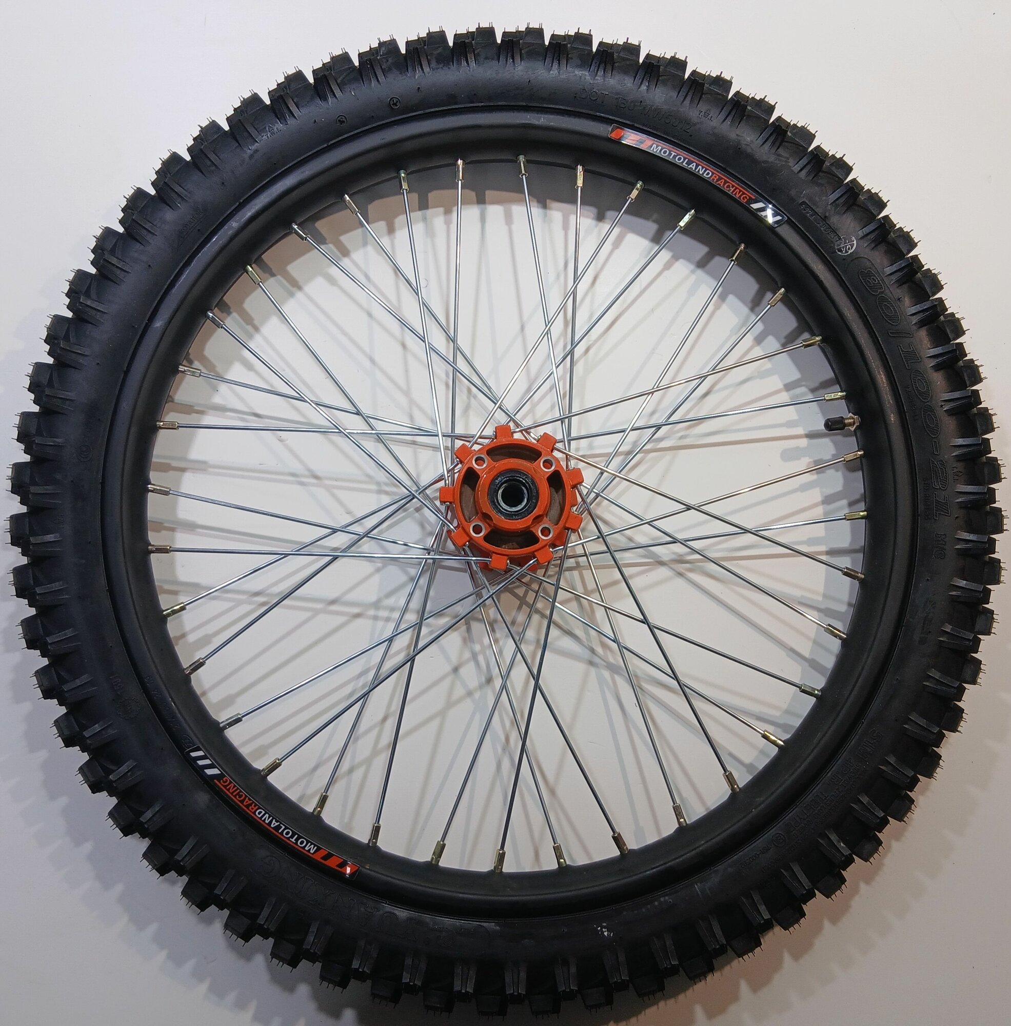 Колесо переднее в сборе 80/100-21 под ось Ф15мм Мотоцикл CRF 250/300 оранжевый