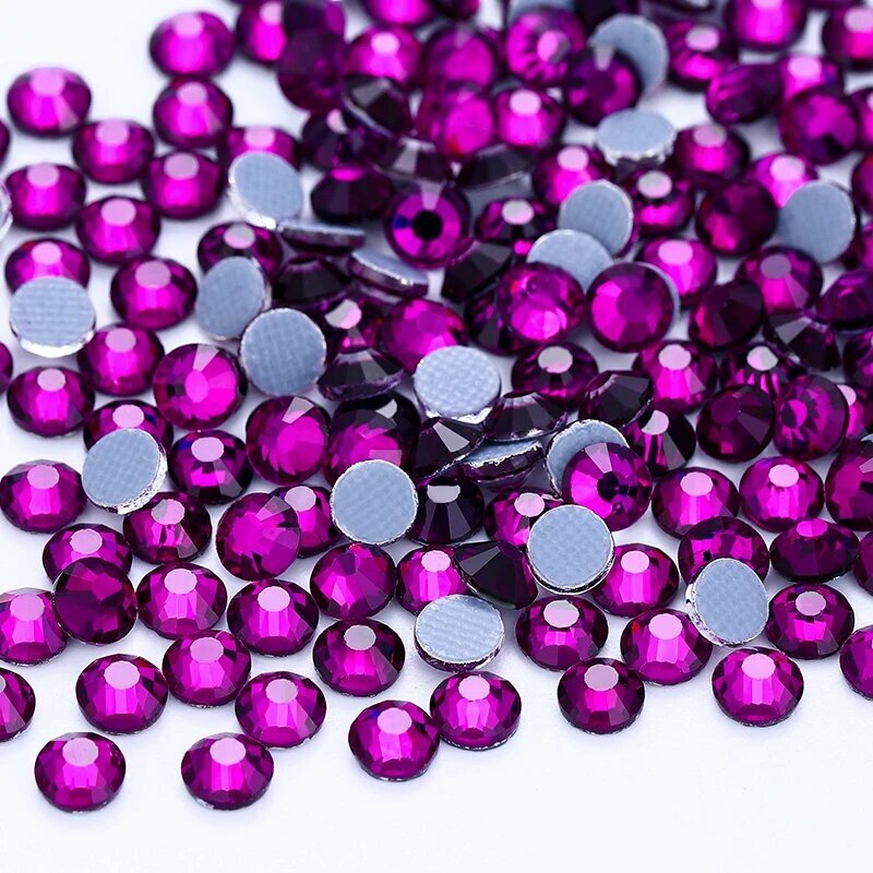 QIAO стеклянные стразы горячей фиксации cobalt violet/purple SS6-SS30 SS10 - 1440Pcs, Violet