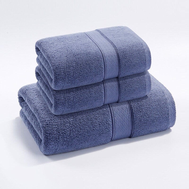 Новый комплект больших полотенец для взрослых, 100% хлопок, утолщенные, унисекс.