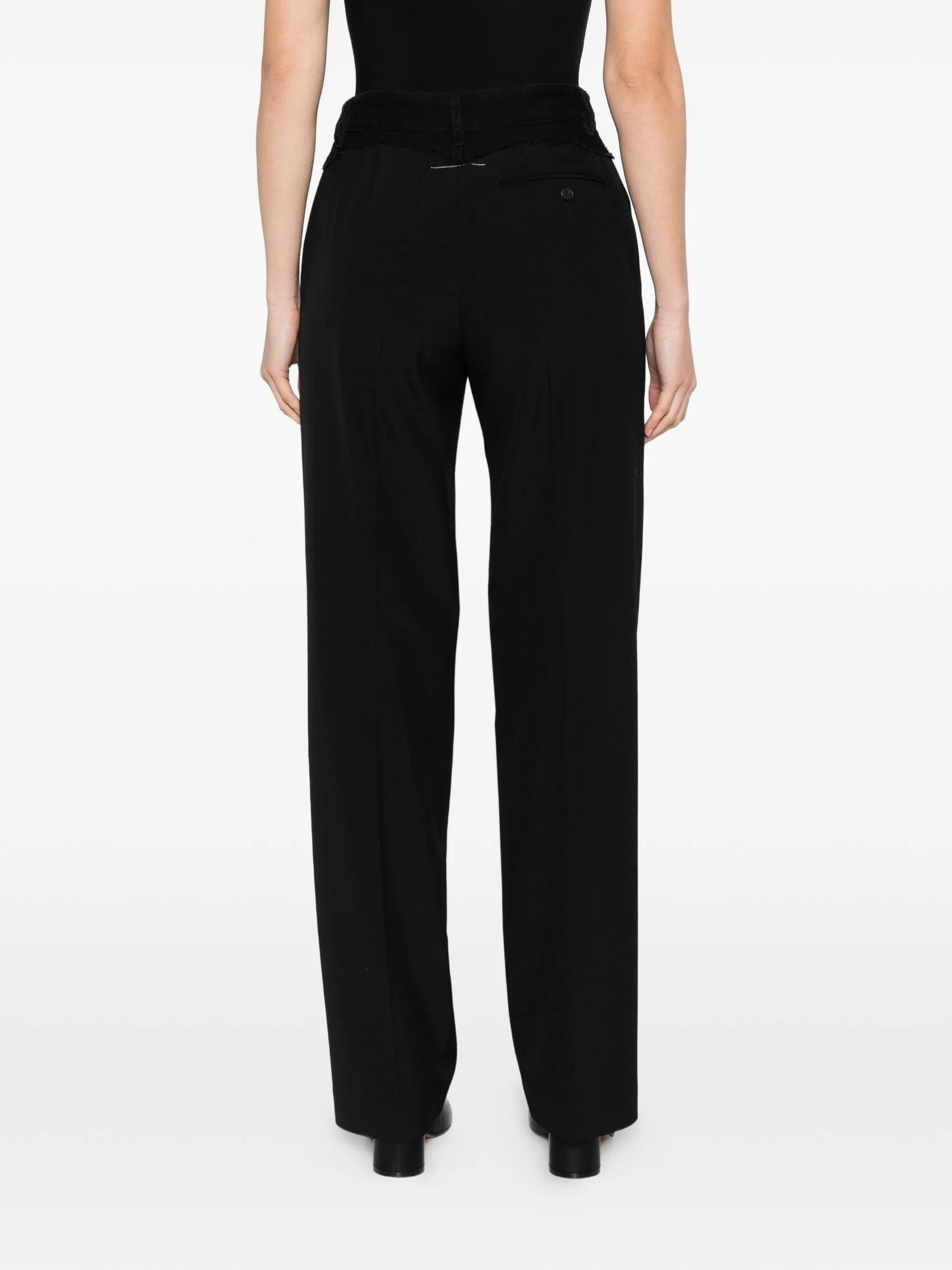 Брюки MM6 High-waisted trousers, размер 36, черный — фото 1