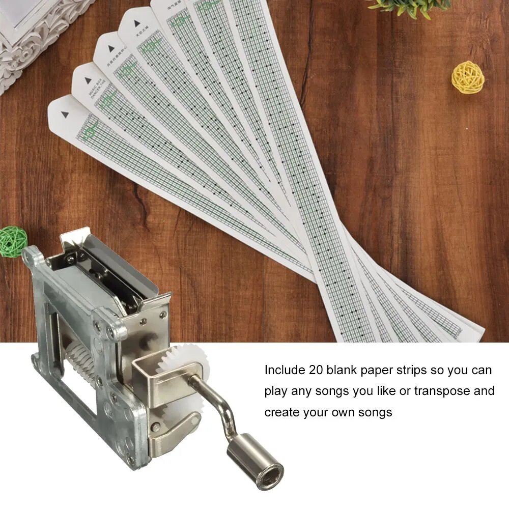 Muslady DIY 15-нотная музыкальная шкатулка с механизмом, программируемая механическая система с ручным заводом