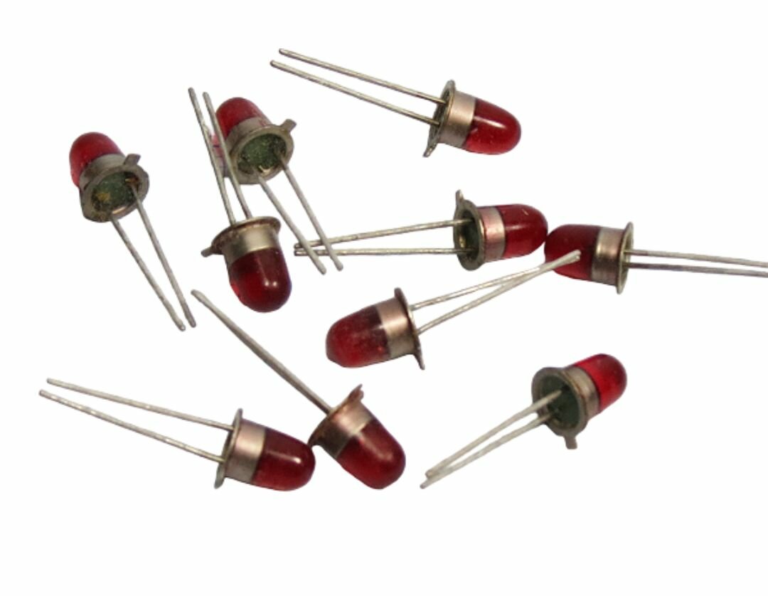 Светодиод красный d5 мм АЛ310А, 10шт