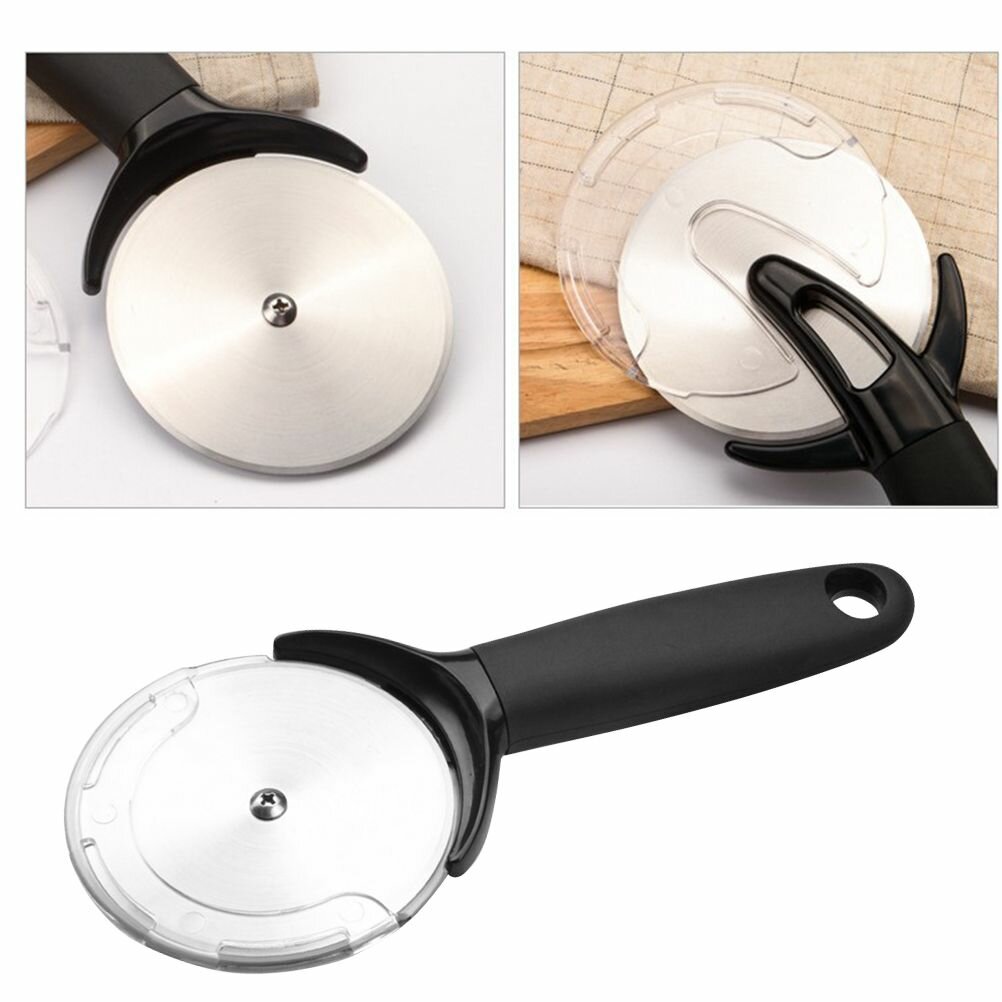 Круглый Нож Для Пиццы Из Нержавеющей Стали С Защитным Чехлом Для Нарезки Пиццы, Тортов И Хлеба, 1 Набор