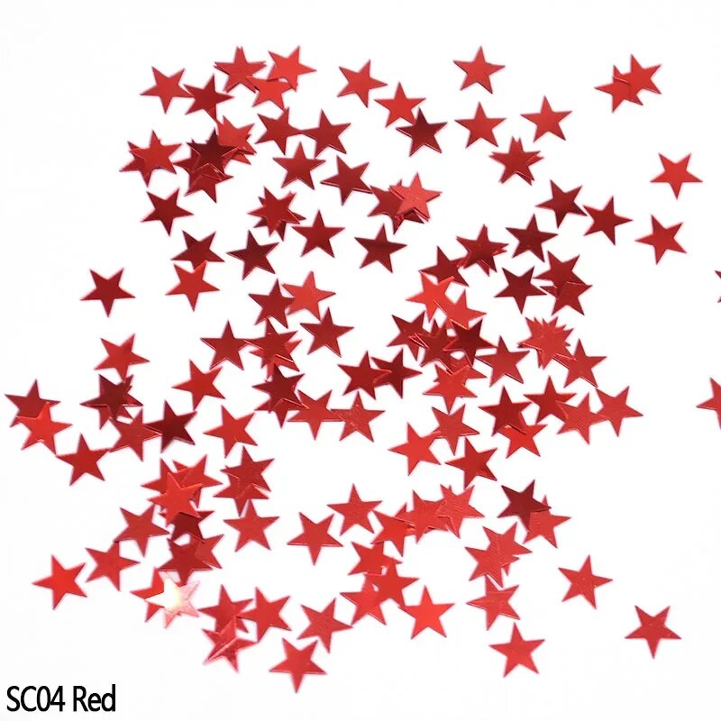 Золотые акриловые звезды конфетти 6mm 3000pcs, SC04 Red