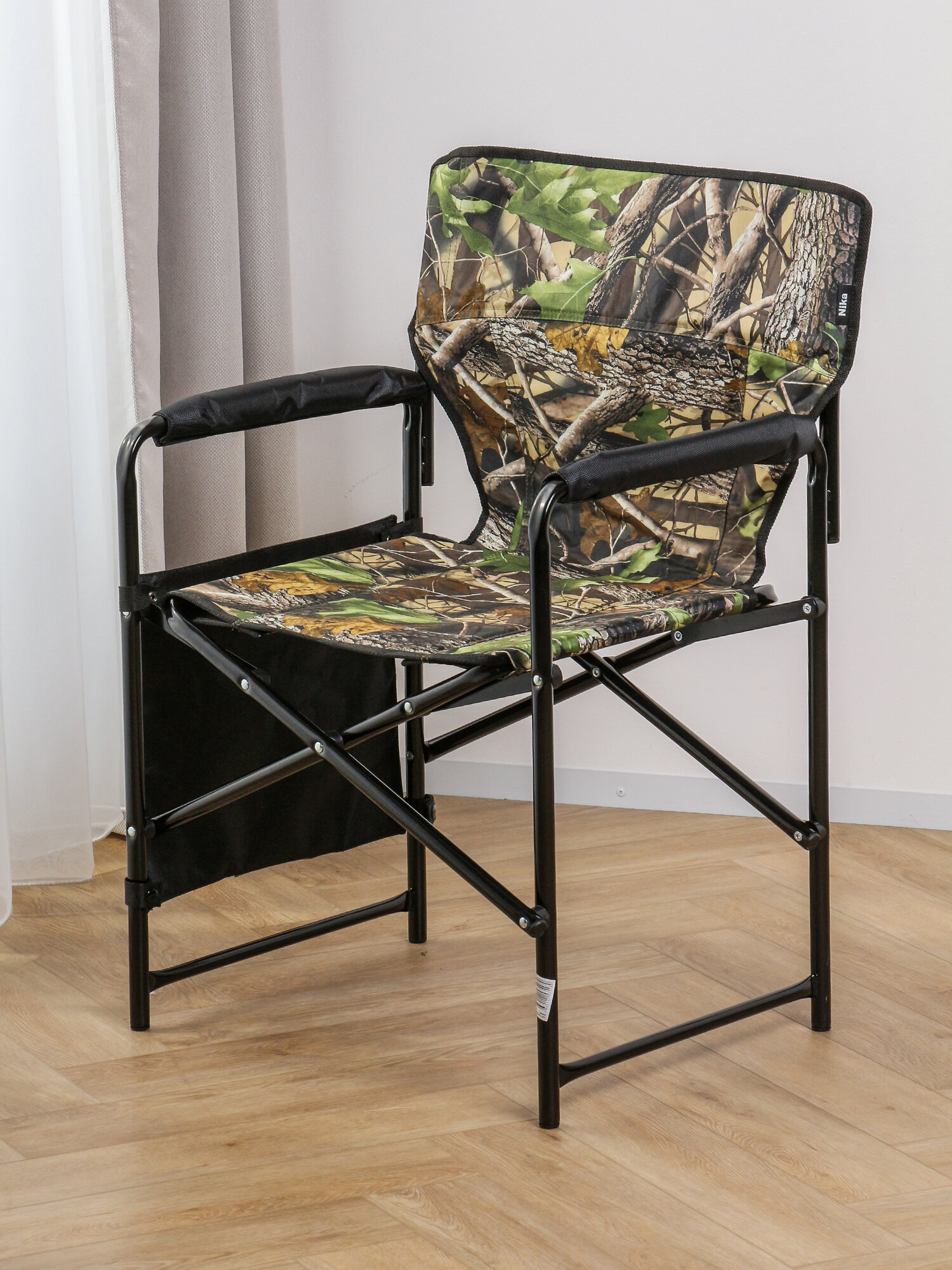 Кресло складное Nika КС2-LM/Л камуфляж лесное, ткань водоотталкивающая, для рыбалки и кемпинга, 120 кг, 50х56х86 см