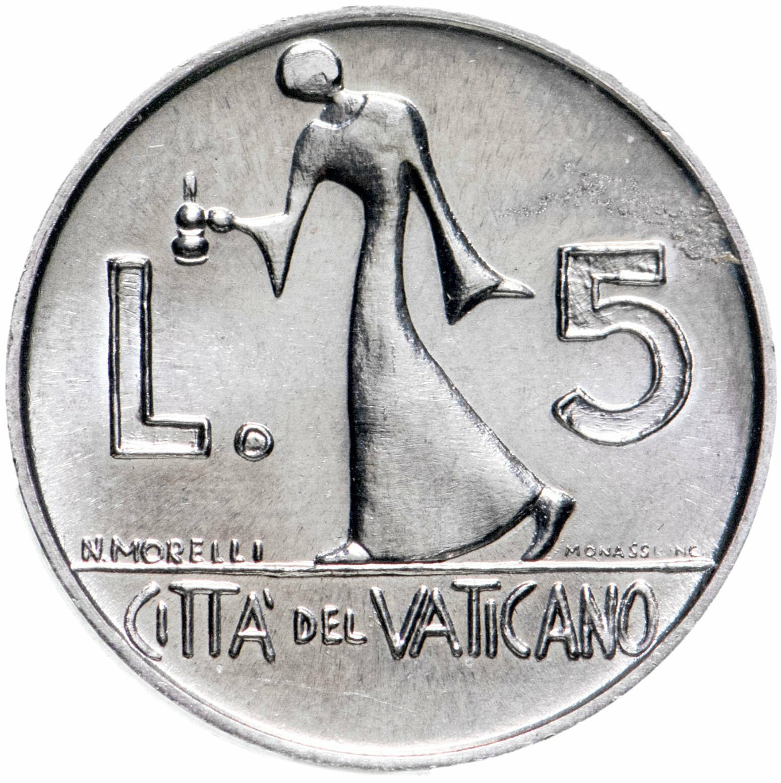 Ватикан 5 лир lire 1978, Алюминий, в сохранности UNC