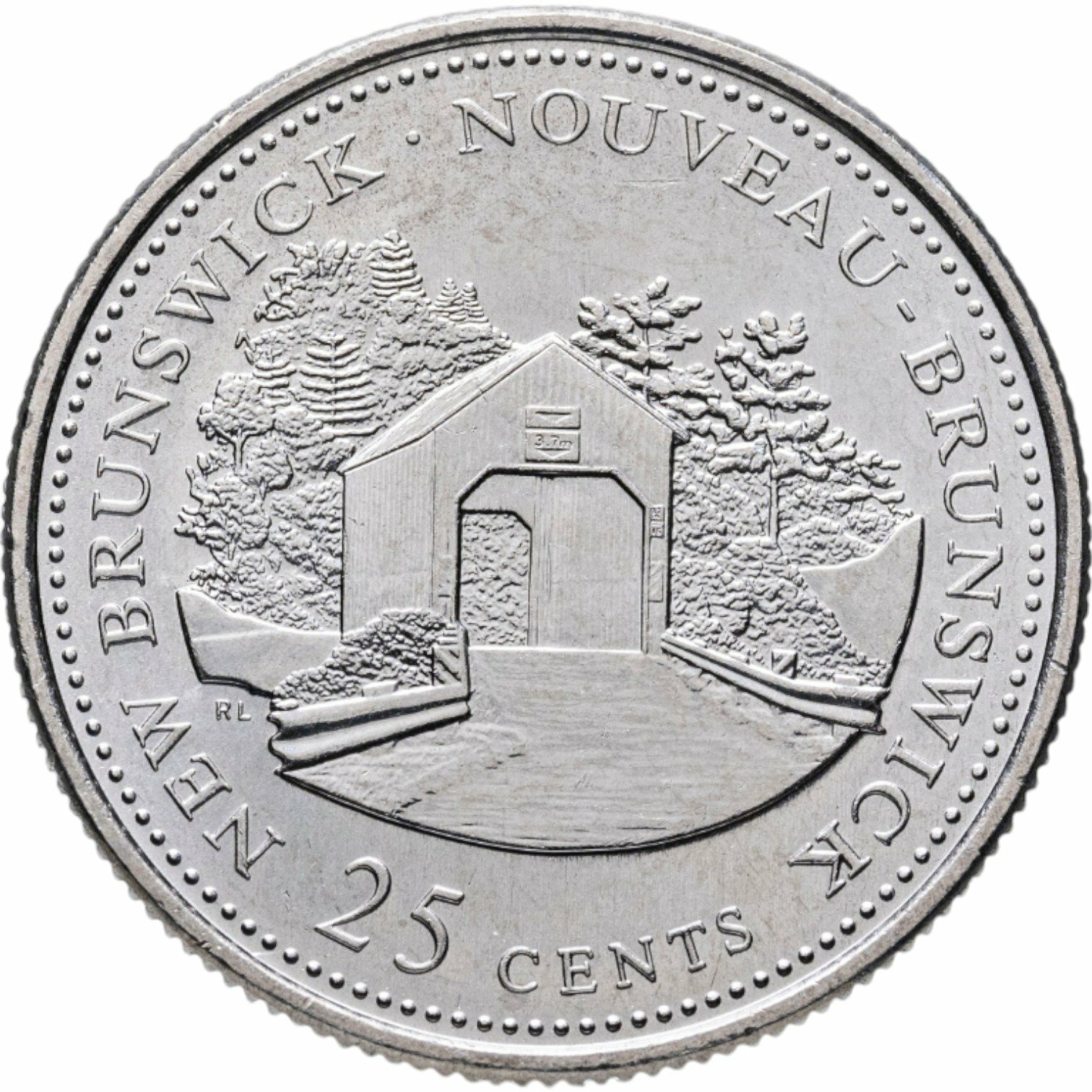 Канада 25 центов cents 1992 125 лет Конфедерации Канада - Новый Бронсвик, Никель, в сохранности UNC