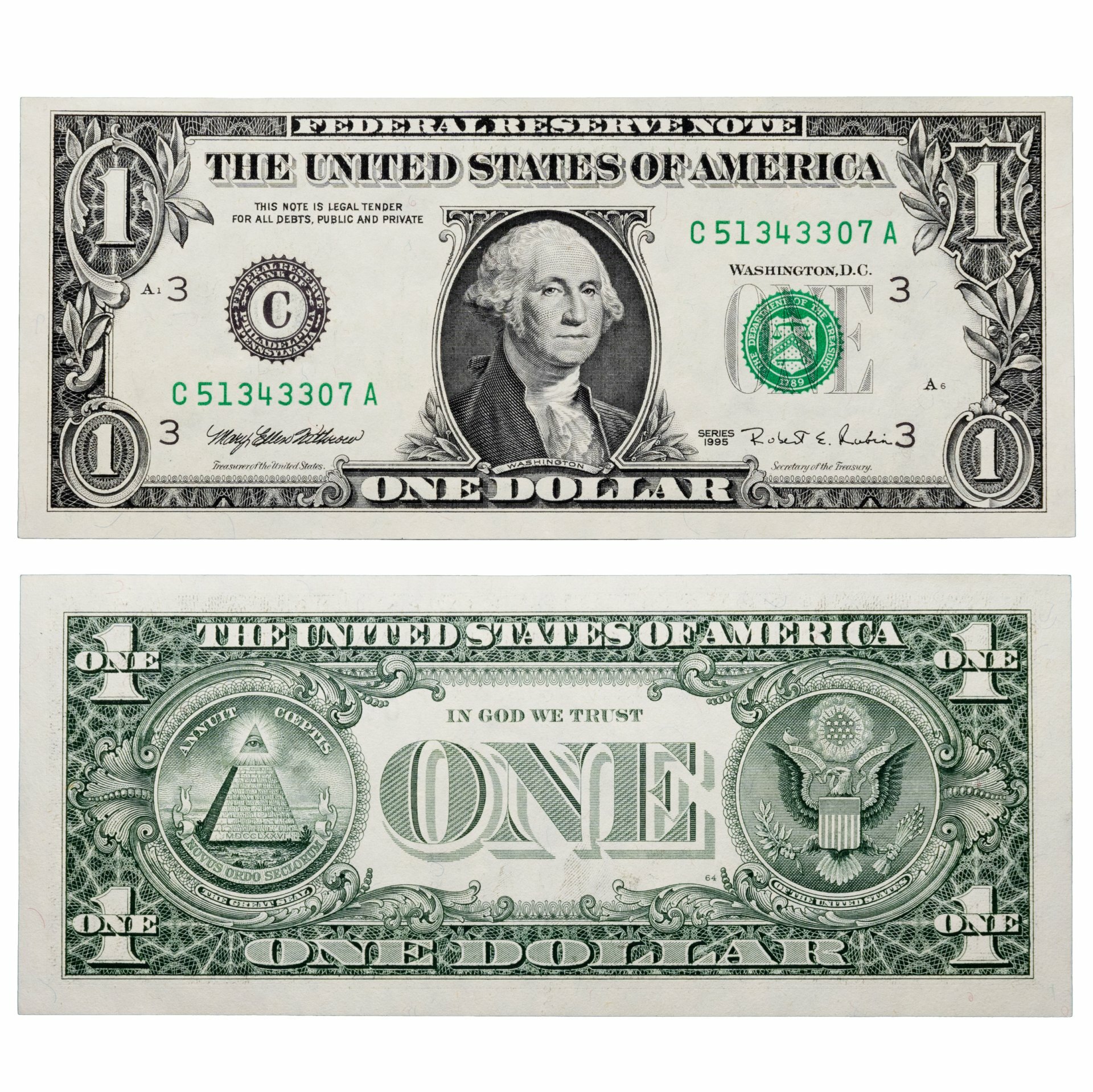 США 1 доллар 1995 Pick 496a С-Филадельфия