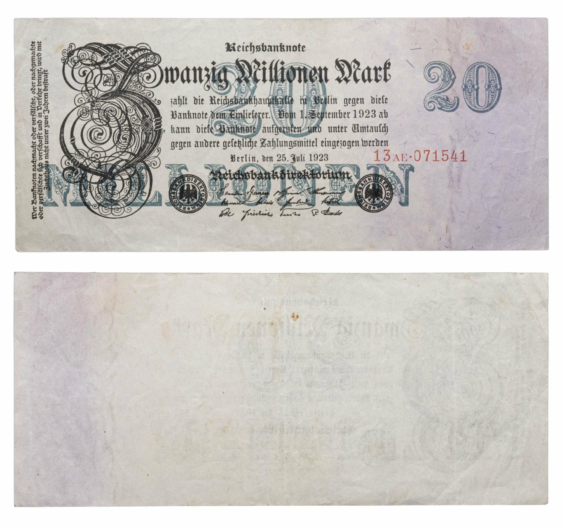 Германия 20000000 20 миллионов марок 1923