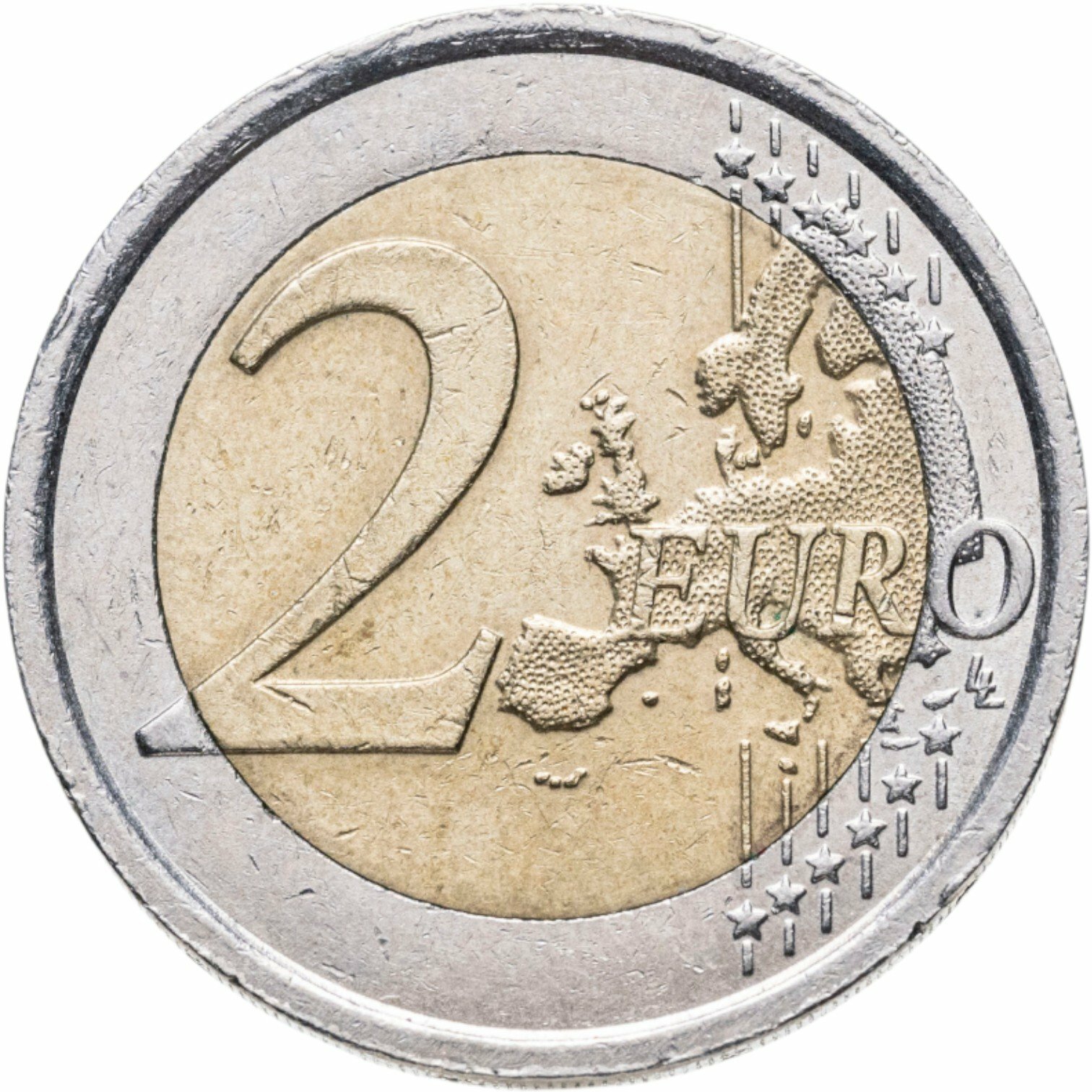 Италия 2 евро 2012 "10 лет евро", Биметалл, в сохранности VF-XF