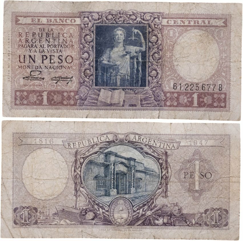 Аргентина 1 песо 1947