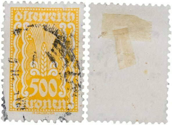 Австрия 500 крон Почтовая марка 1922