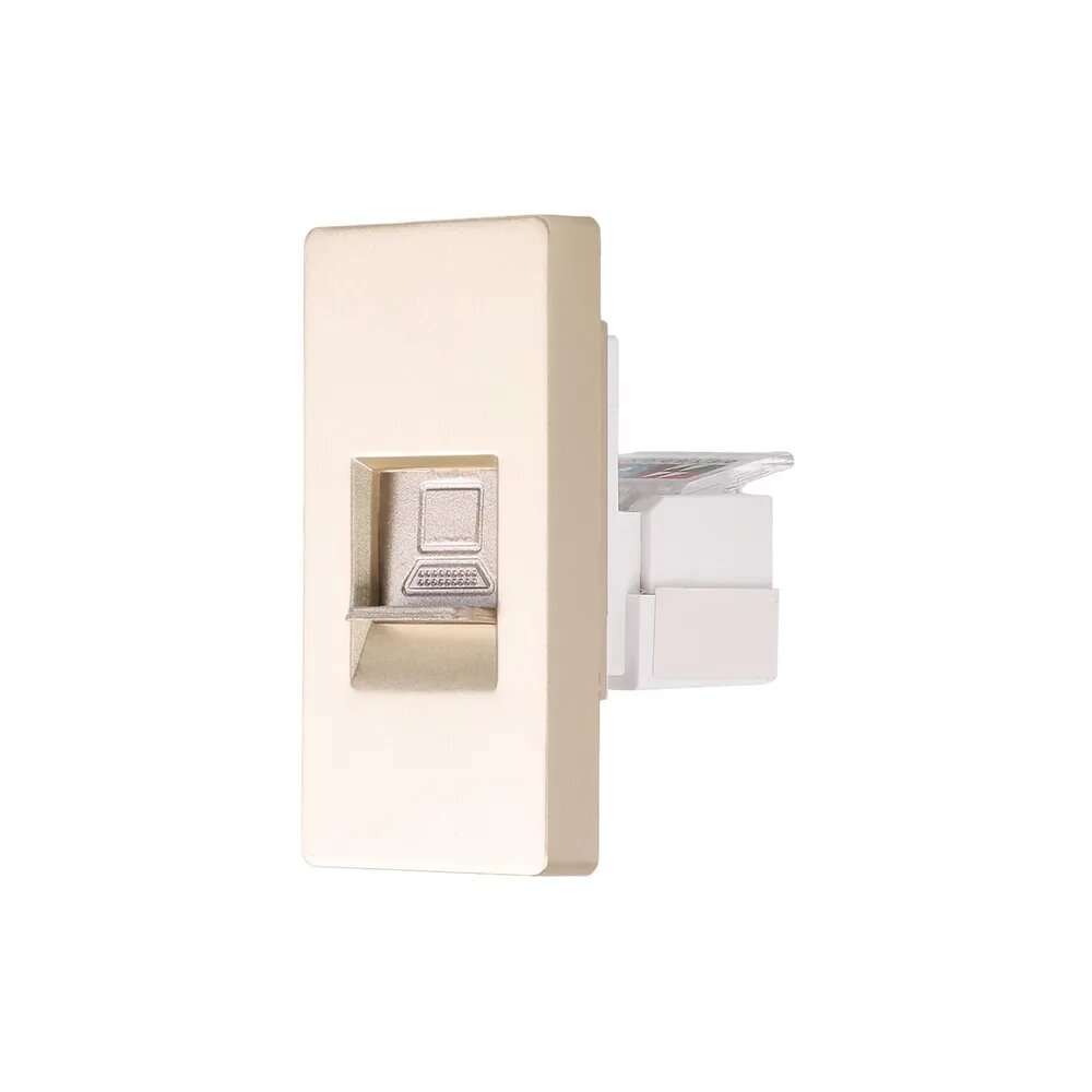 Интернет розетка в рамку на 1/2 CAT6, RJ-45, цвет золото 47*23mm