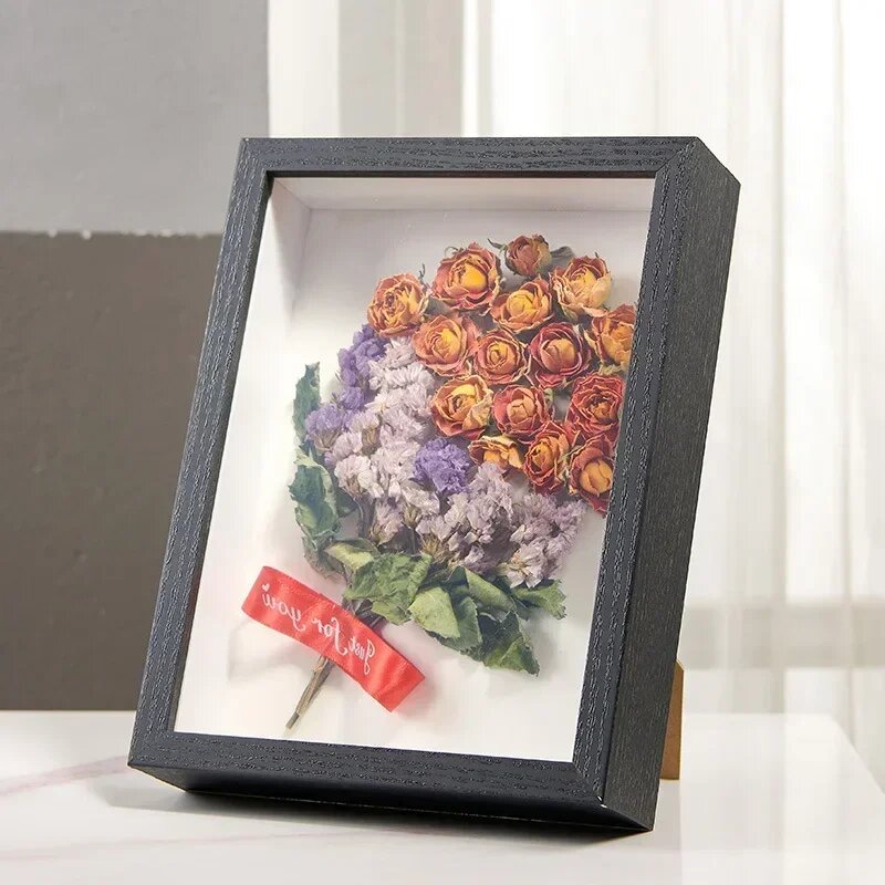 3D фоторамка с цветами, черная, 10 дюймов