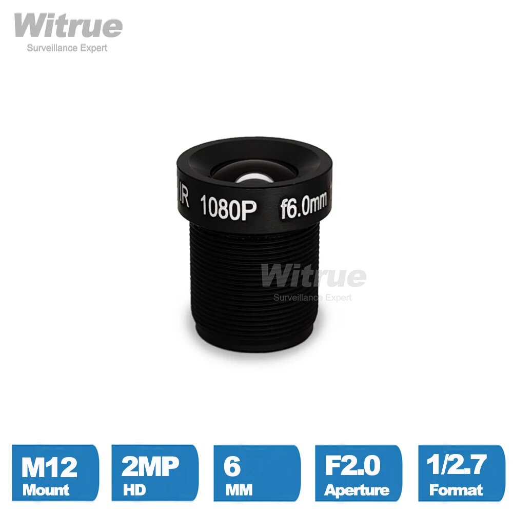 Объектив Witrue M12 6мм HD 1080P для камер видеонаблюдения 6MM lens 650nm IR