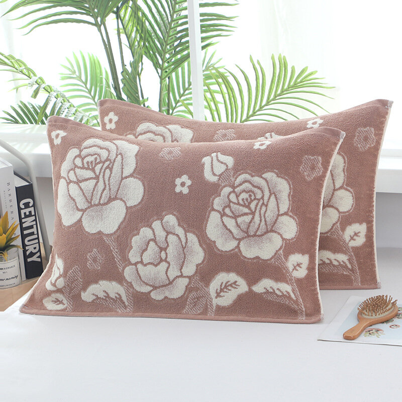 Набор подушек и полотенец из чистого хлопка, утолщенные и увеличенные, для взрослых, свадебные, полностью хлопковые, старинные махровые полотенца для дома, впитывающие пот