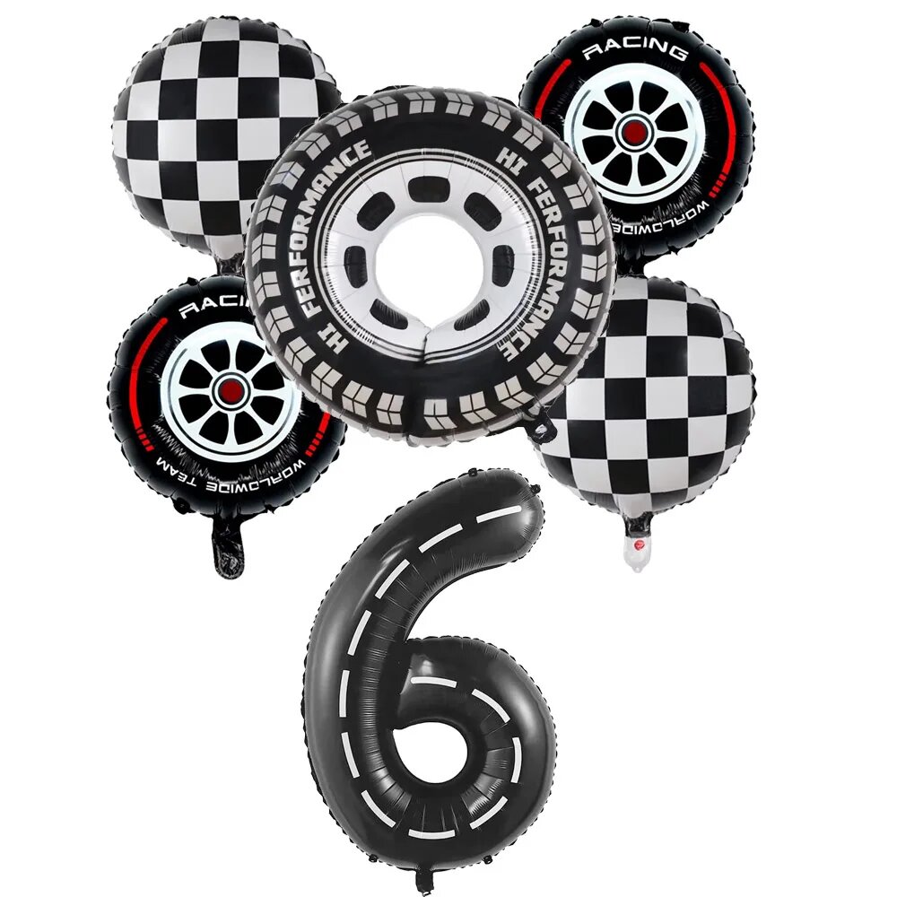 Набор шаров Racing, 6 шт, черный, розовый
