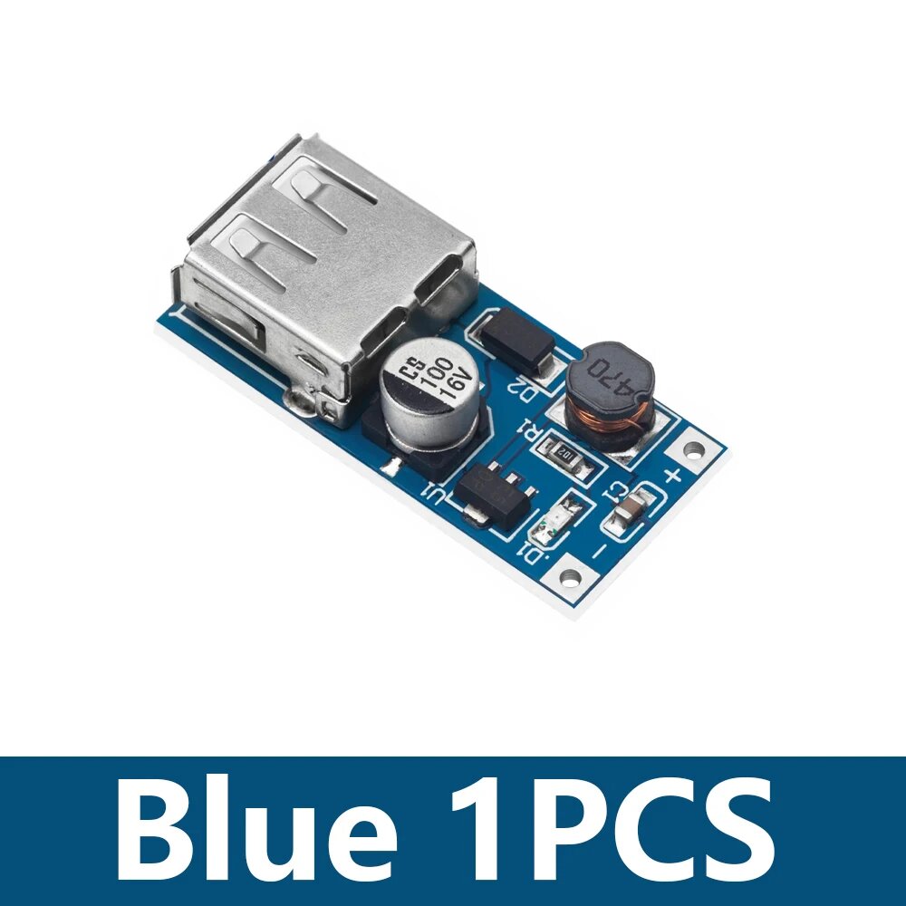 USB повышающий преобразователь DC-DC 1-5V в 5.2V, Blue 1PCS