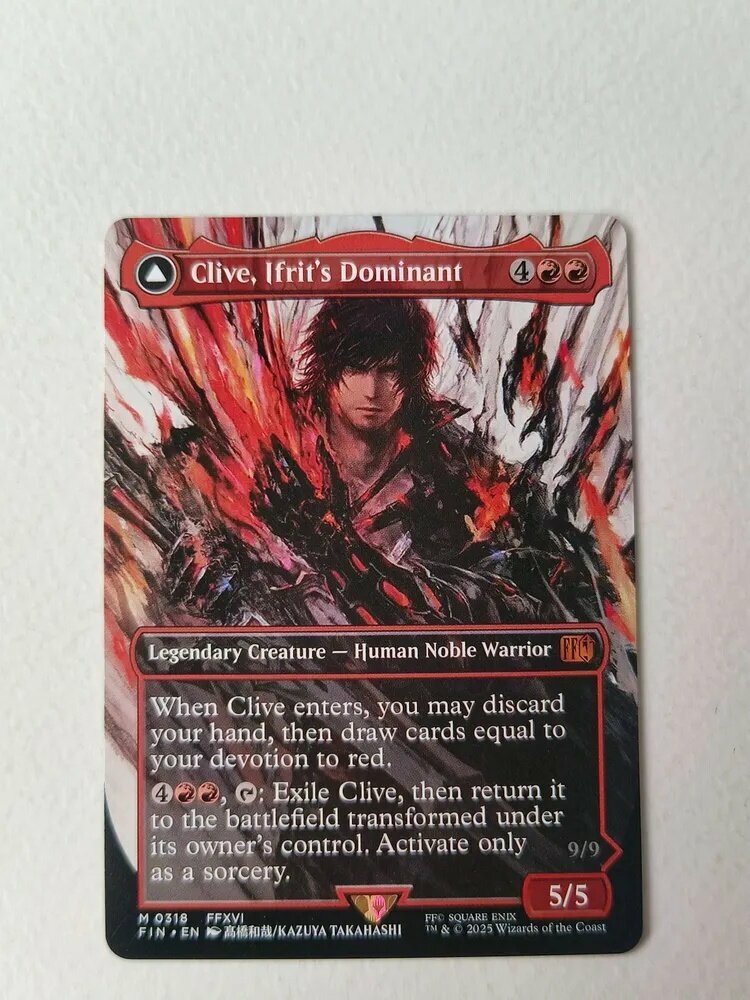 Портативные карты MTG Высококачественные карты Final Fantasy без фольги Клайв, доминирующий Ифрит 318