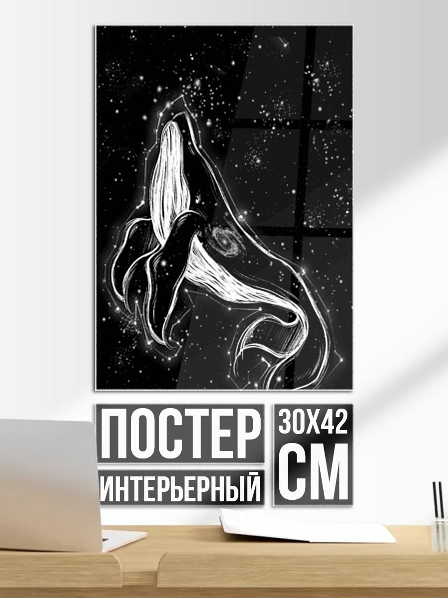 Постер на стену Космический Кит