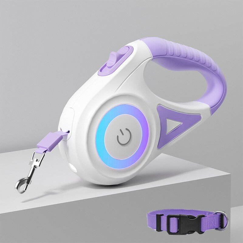 Поводок, тяговая веревка, автоматическая прогулочная веревка, взрывозащищенная, с одной кнопкой, флуоресцентная лента, отражающая полоска, прогулочная веревка