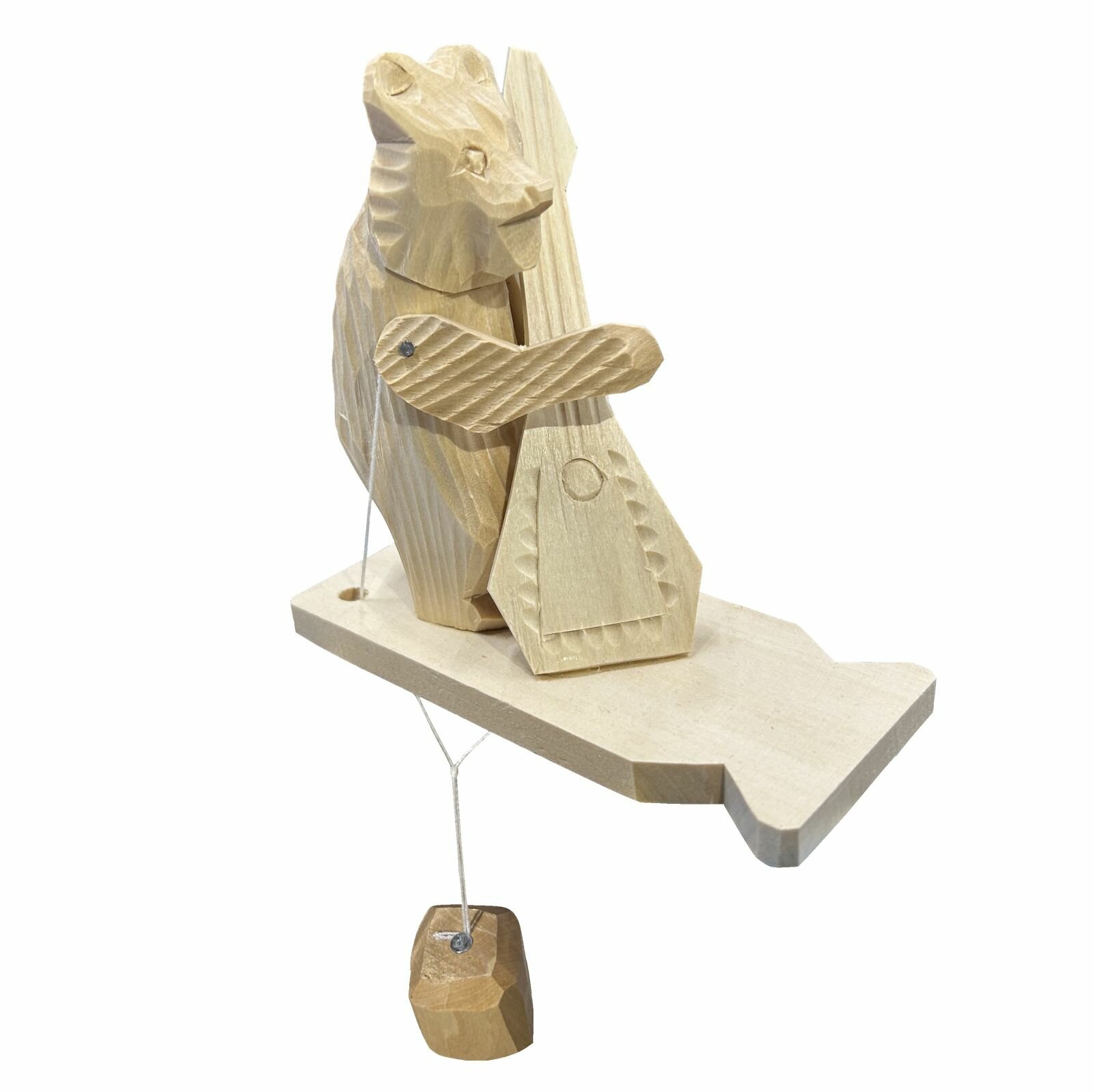 Игрушка-стучалка Нескучные игры Богородская игрушка "Медведь с контрабасом" деревянная (УТ0059732)