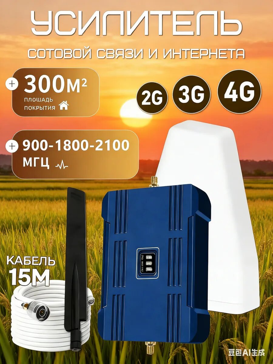 Усилитель сотовой связи 2G/3G/4G (900/1800/2100 МГц) — Улучшение сигнала GSM и интернета для телефона