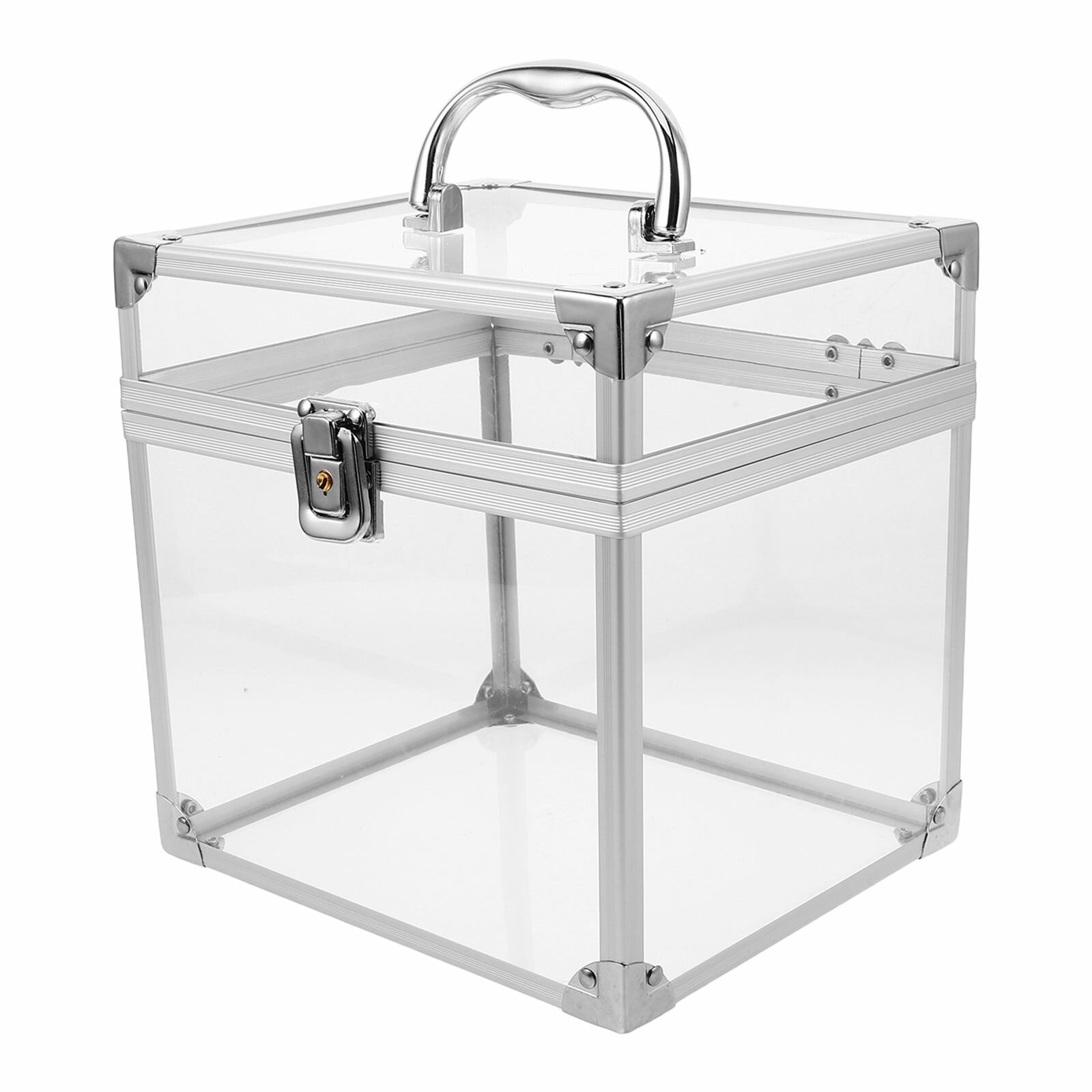 Прозрачный акриловый ящик для хранения виниловых пластинок с ручкой для хранения альбомов и дисков