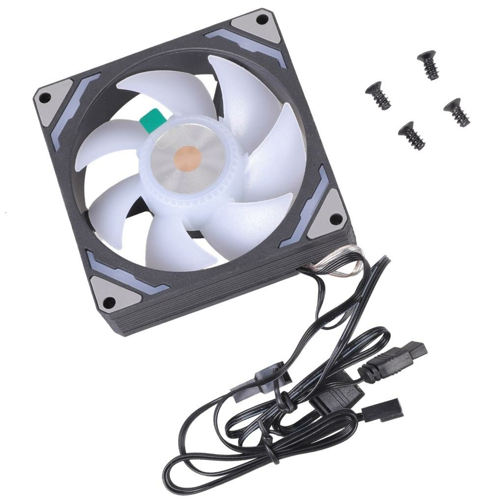 90 мм ARGB LED PWM вентилятор охлаждения для ПК, Черный