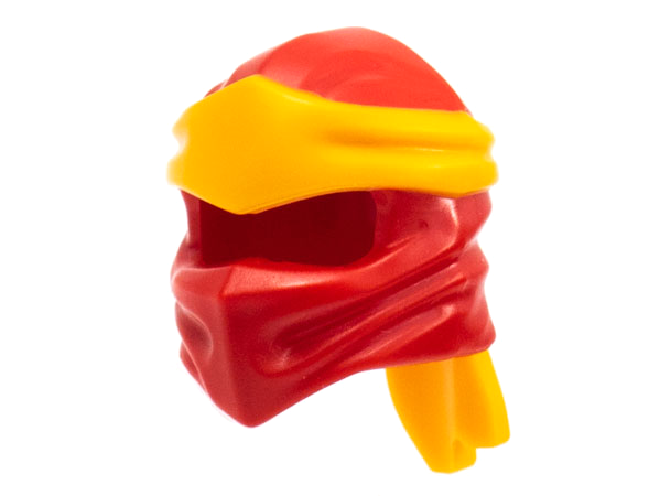 Minifigure, Headgear Ninjago Wrap Type 4 with Molded Bright Light Orange Headband Pattern, 40925pb21 Red U