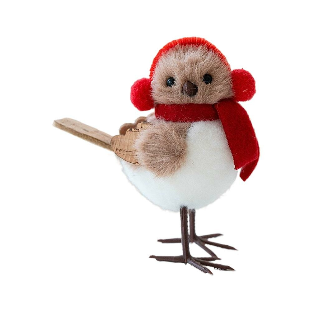 Рождественские украшения в виде птиц, искусственные птицы, фигурки воробьев для украшения рождественской елки.
