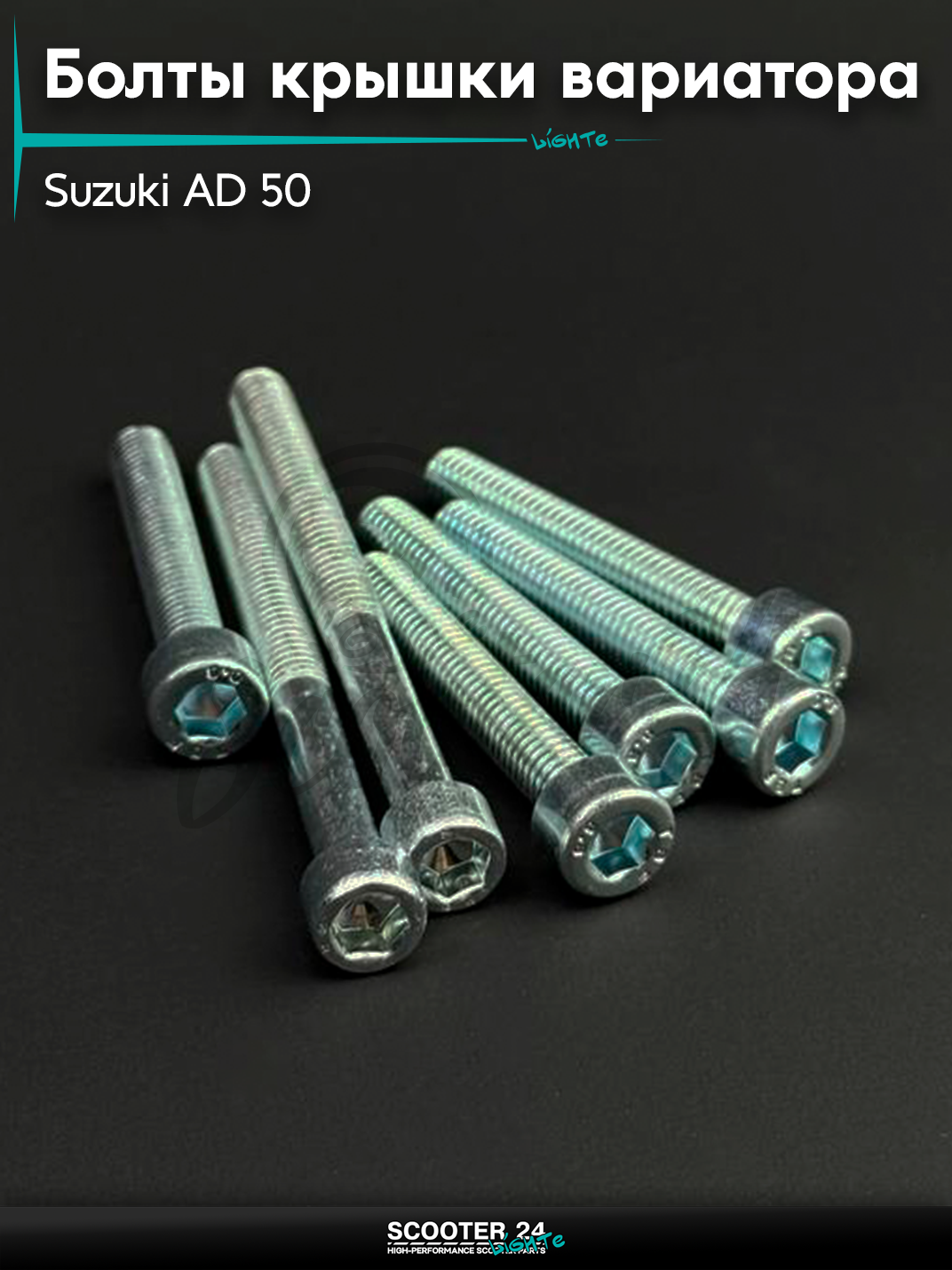 Болты крышки вариатора на мотоцикл, скутер, мопед Suzuki AD50 (шестигранный шлиц, 7шт) AS"BEEZMOTO"