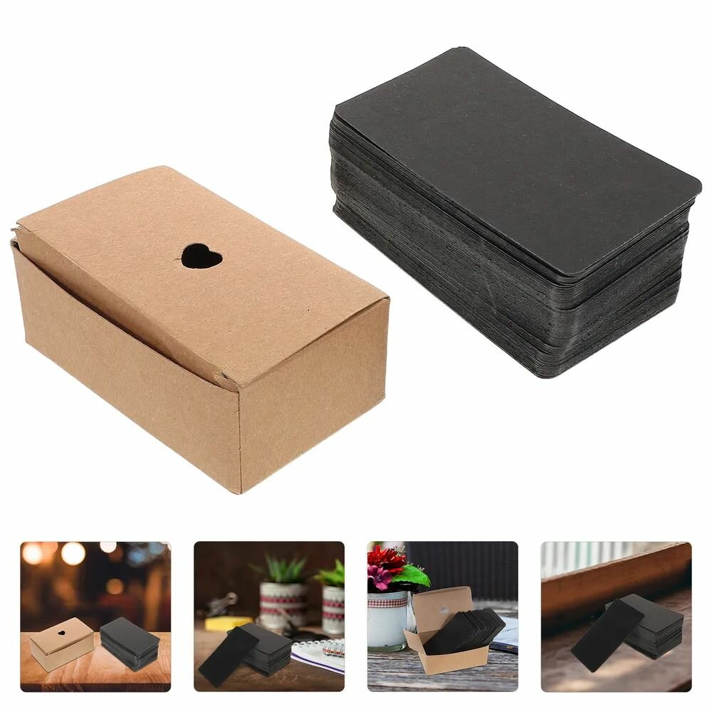 100 Штук Черных Пустых Карточек, Из Картонной Бумаги, Для Diy И Коллекционирования