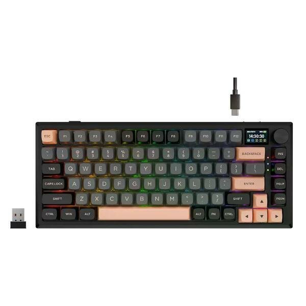 Игровая клавиатура Redragon Eclipse Pro RU, RGB, BT+2.4G, чрн, металл, дисп