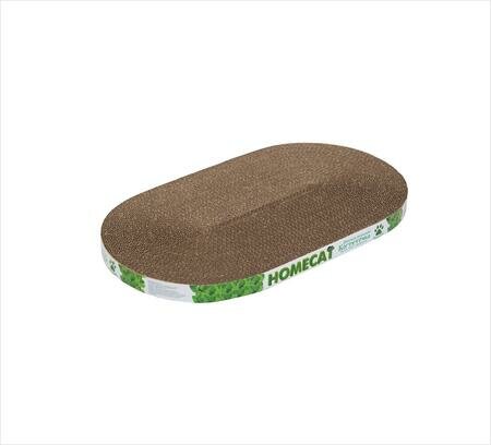 HOMECAT Мятная 40 см х 23,5 см х 2,5 см когтеточка для кошек овальная малая гофрокартон с пропиткой кошачьей мятой