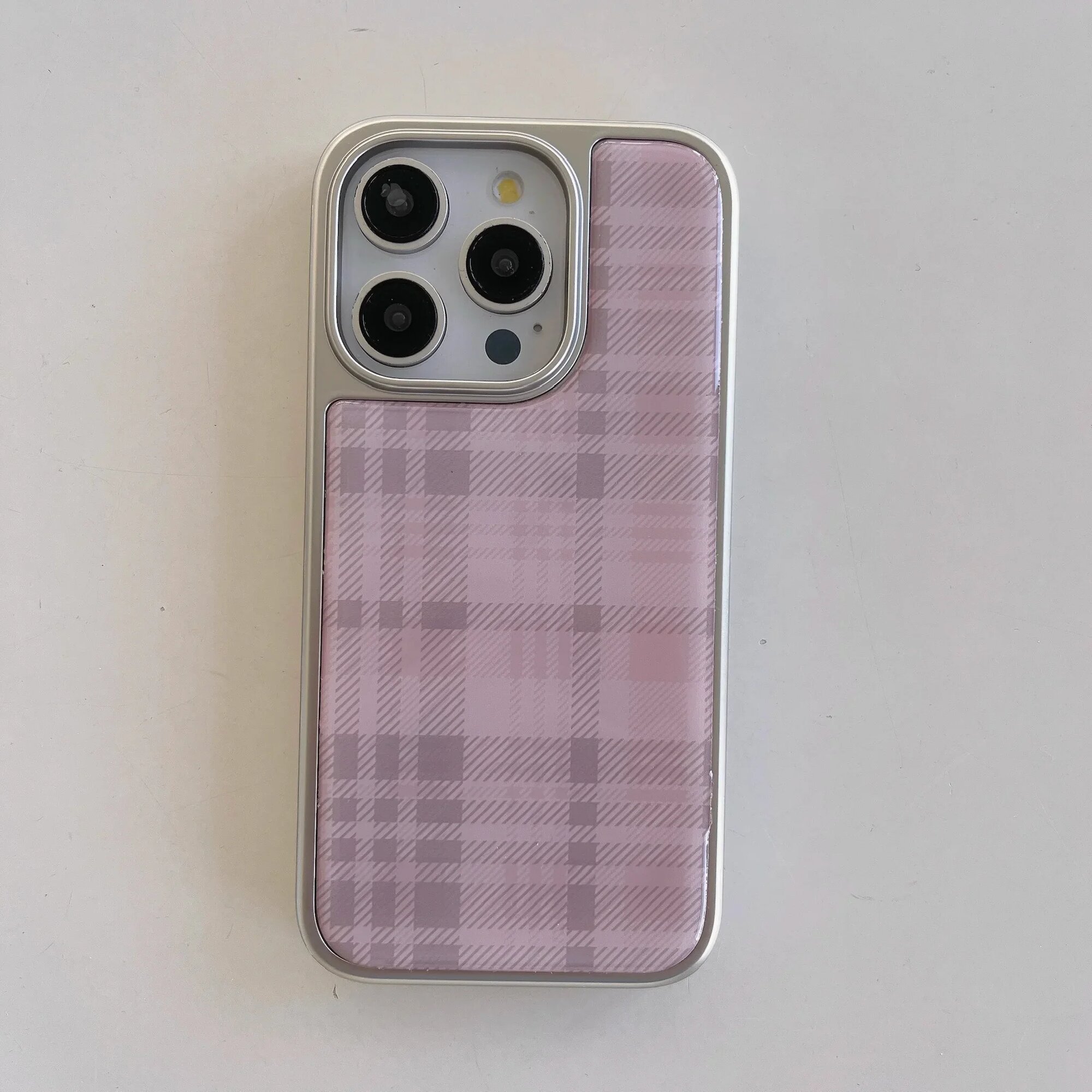 Новый стильный розовый чехол в клетку для iPhone 17 Air, 16, 16 Pro, 16 Pro Max, 15, 15 Айфон 16