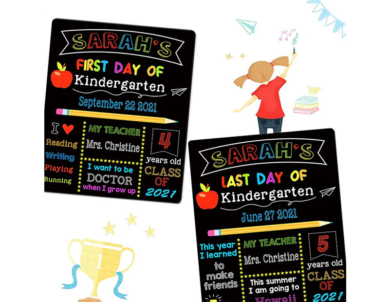 Доска Для Школьников: Деревянная Двусторонняя Доска Сохраняйте Память О Важном Дне - Идеально Для Фотосессий Доска Для Учеников For Первый И Последний День В Школе